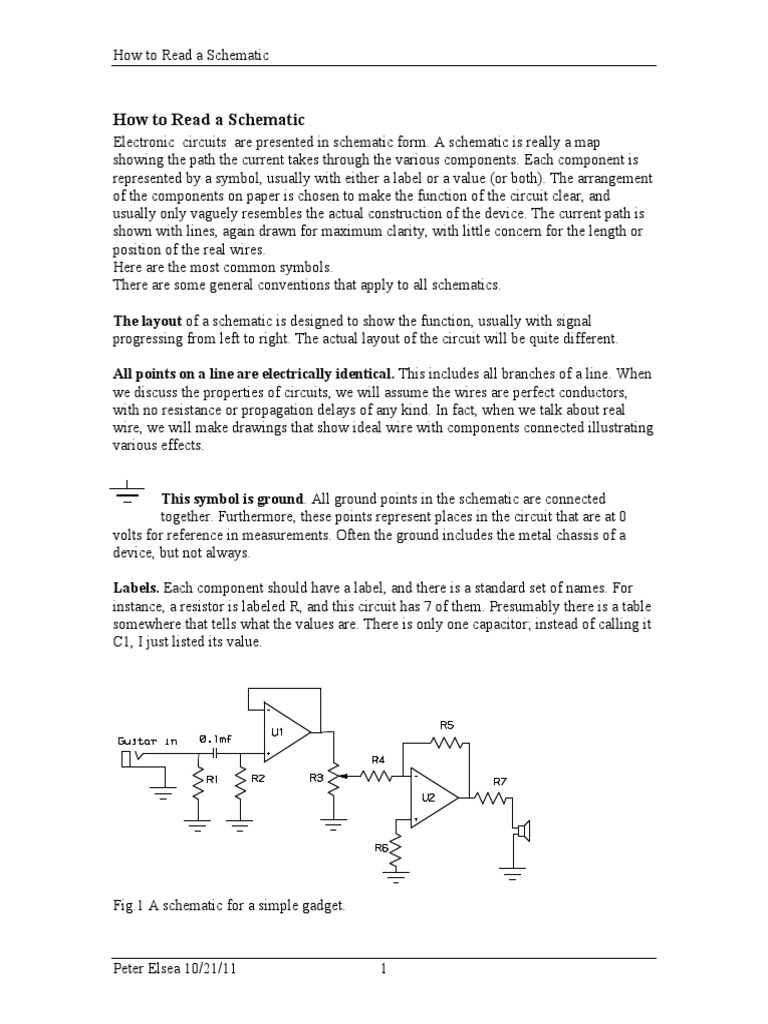 How To Read A Schematic | PDF | Operational Amplifier | Amplifier