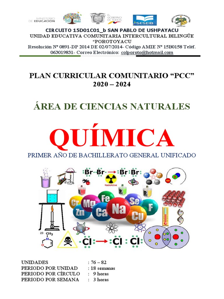 Guía De Química 1º Bgu 2020 21 Wjr Pdf Química Enlace Químico