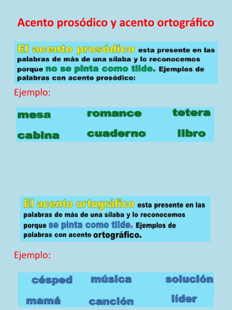 Acento Prosódico y Ortográfico | PDF