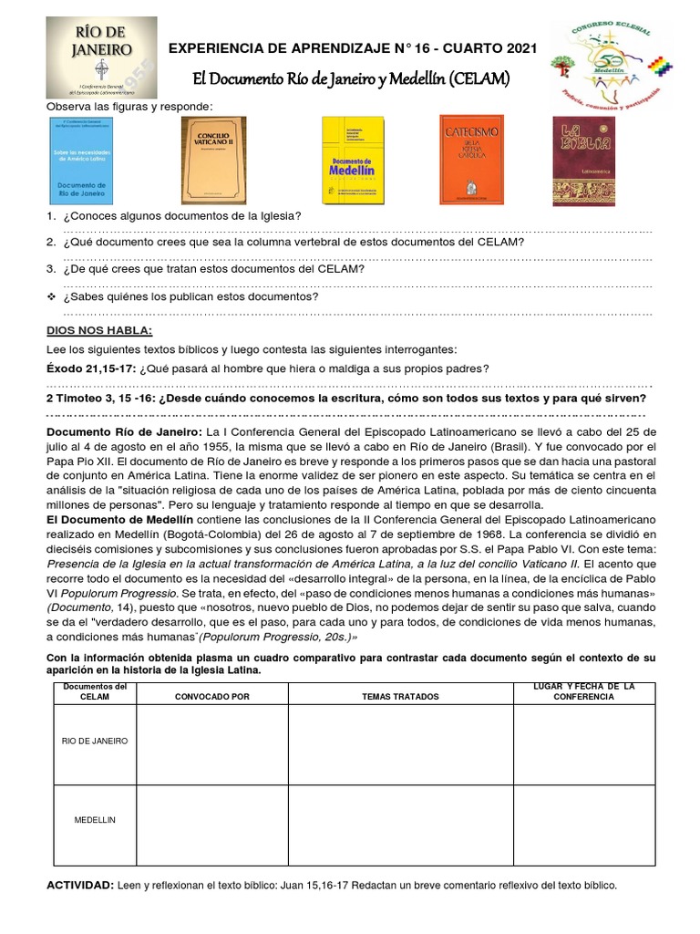 Tema 16 Cuarto Conferencia de Rio y Medellín 2021 | PDF ...