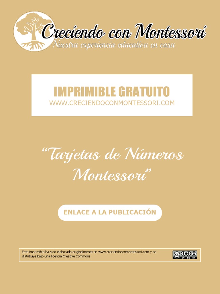 Tarjetas de Números Montessori Imprimibles | PDF