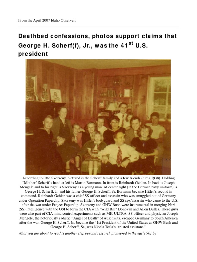 George HW Bush Is Really George H Scherf Jr. | PDF | Nikola Tesla | Unrest