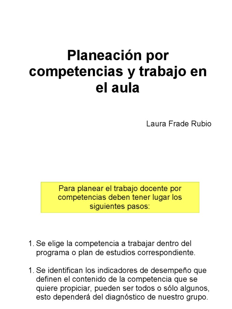 Planeación Por Competencias Laura Frade | PDF | Aprendizaje | Teoría de la educación