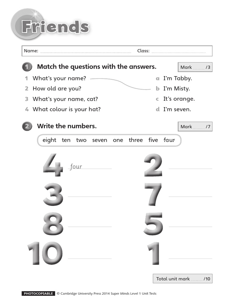 Friends: Match The Questions With The Answers | PDF