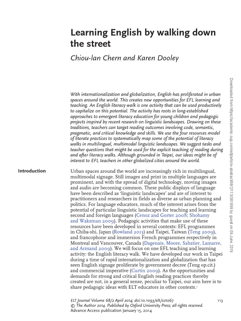 Learning English by Walking Down The Street | PDF | English As A Second ...