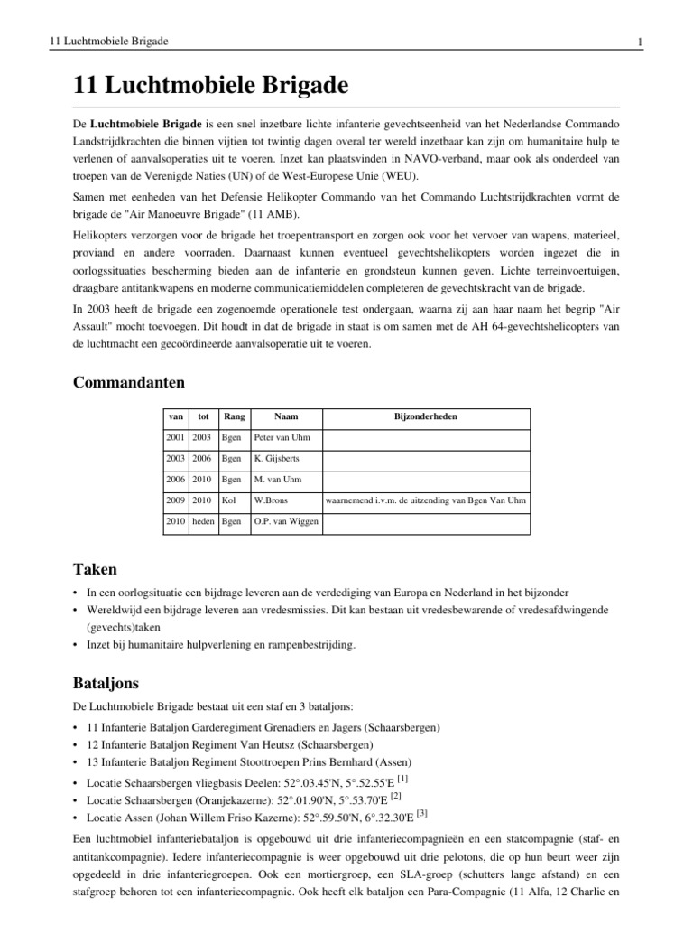 11 Luchtmobiele Brigade | PDF