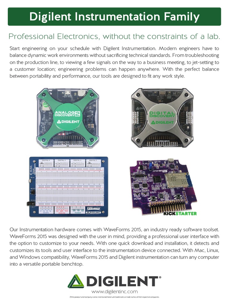 Digilent Instrumentation Family: Professional Electronics, Without The ...