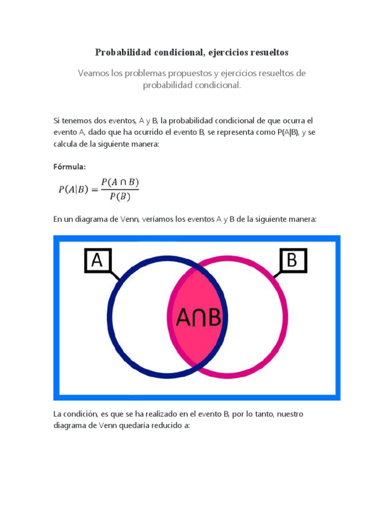 Ejercicios Resueltos de Probabilidad Condicional | PDF | Probabilidad ...