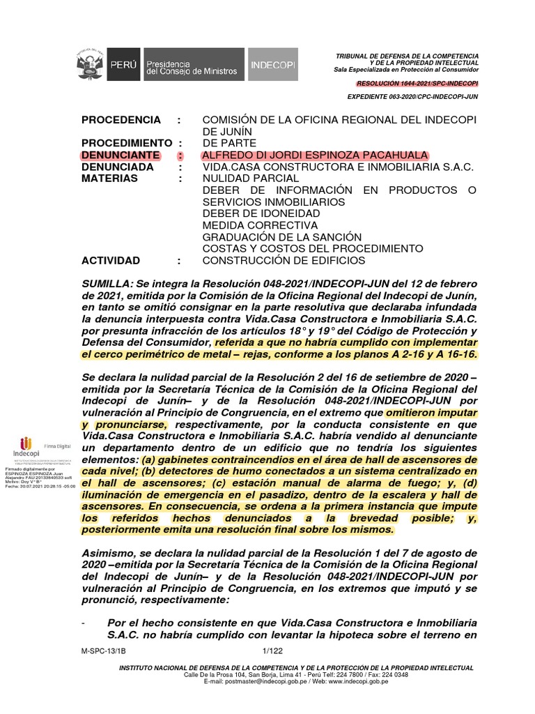 Resolución Final - 2da Instancia de Indecopi | PDF | Protección al ...