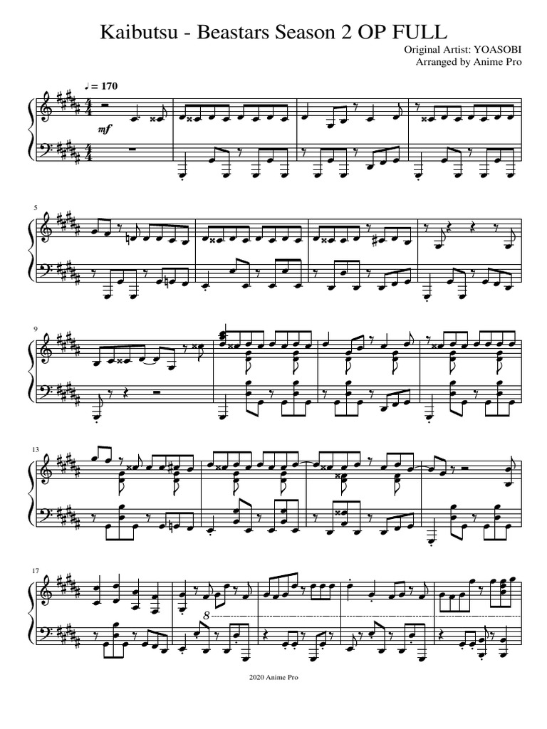 Kaibutsu - Beastars Season 2 OP FULL | PDF