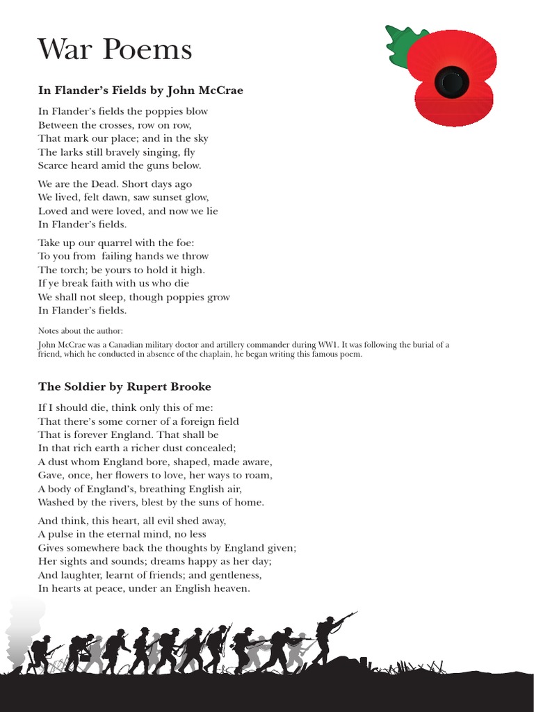 War Poems: in Flander'S Fields by John Mccrae | PDF