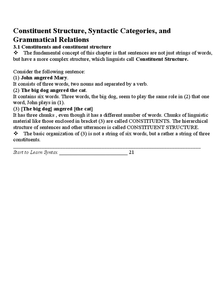 Constituent Structure | PDF | Phrase | Syntax