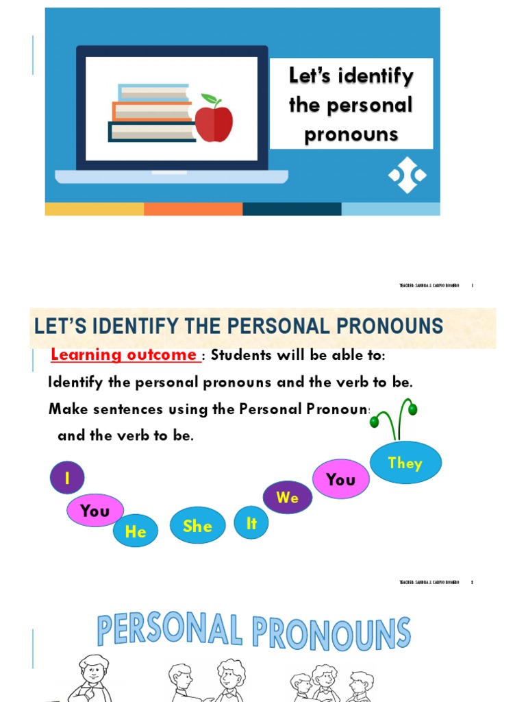 Identifying Personal Pronouns and the Verb "To Be | PDF | Grammar ...