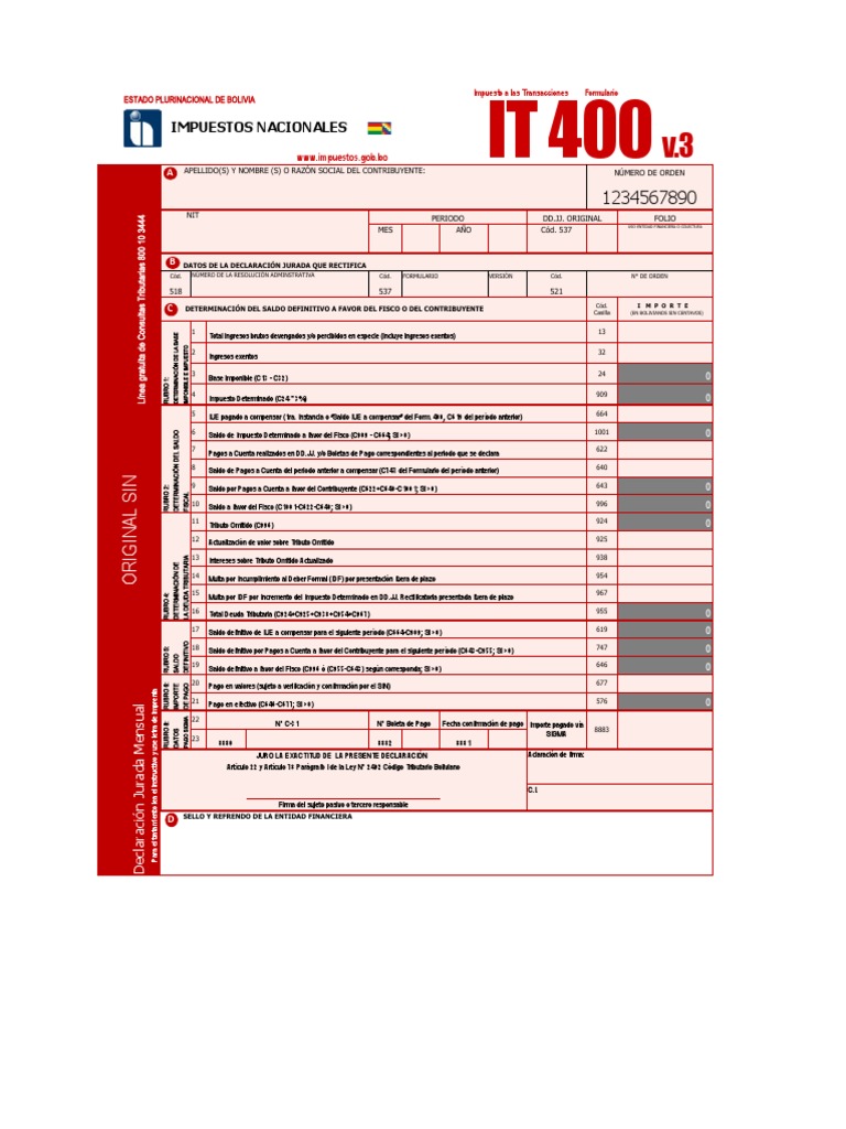 Formulario 400 | PDF | Impuestos | Economias