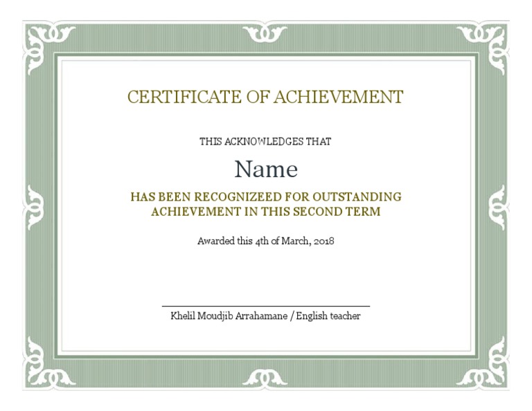 Certificate of Achievement | PDF