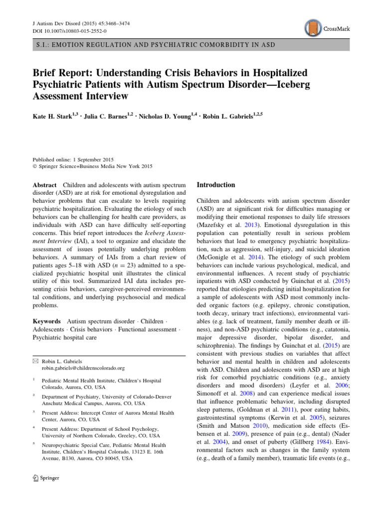 ICEBERG | PDF | Autism Spectrum | Mental Disorder