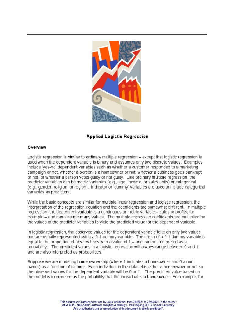 Applied Logistic Regression | PDF | Logistic Regression | Regression ...