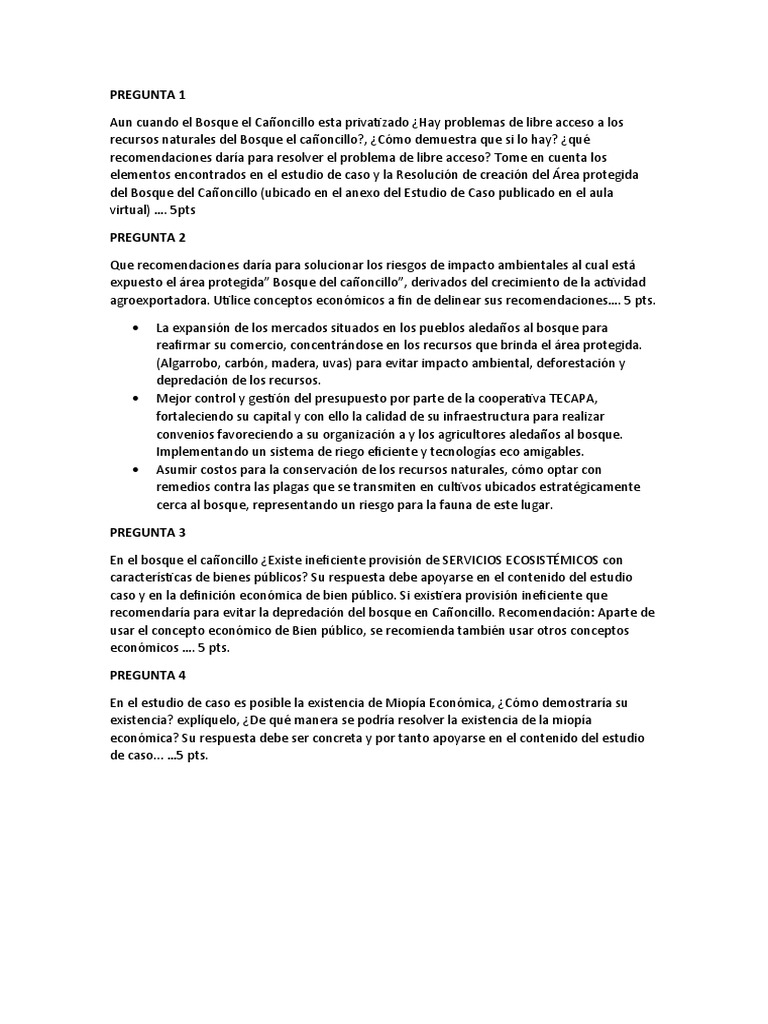 Examen Recursos Naturales | PDF
