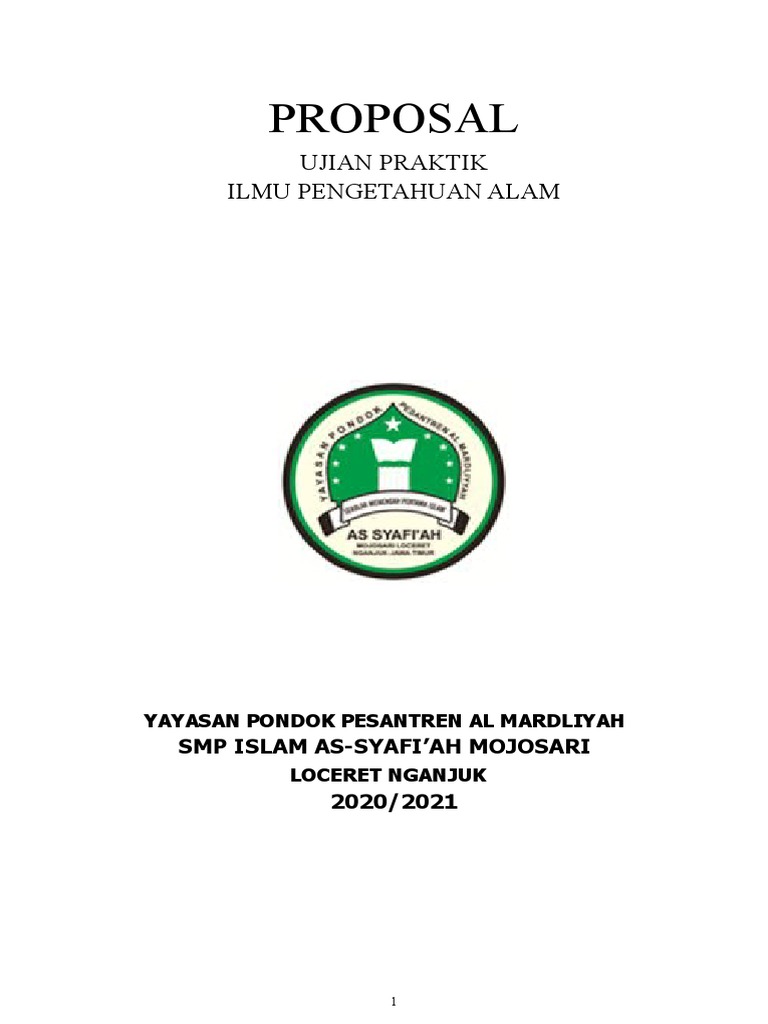 Proposal Ujian Praktik IPA SMP 2021 | PDF