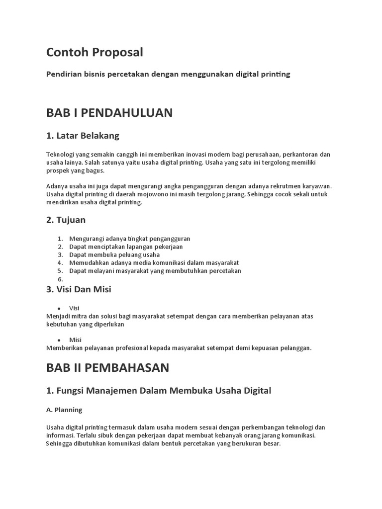 Visi dan Misi Usaha Digital Printing | PDF | Hukum