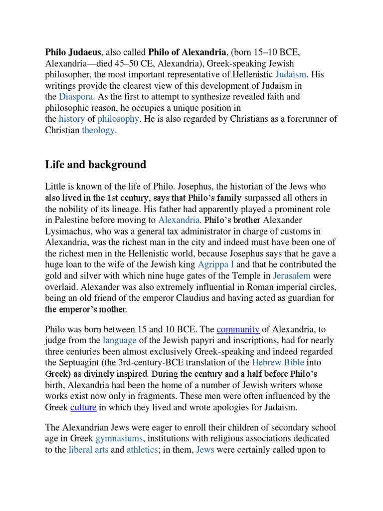 Philo of Alexandria | PDF | Social Science | History