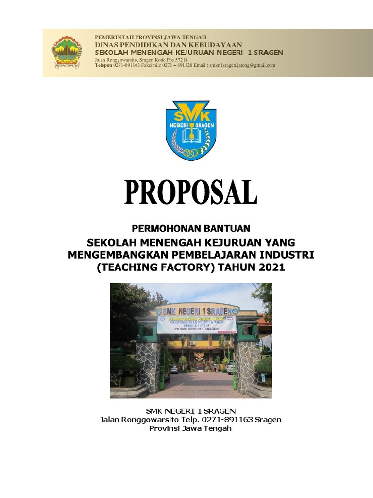 Proposal Tefa - SMK N 1 Sragen 2021 | PDF