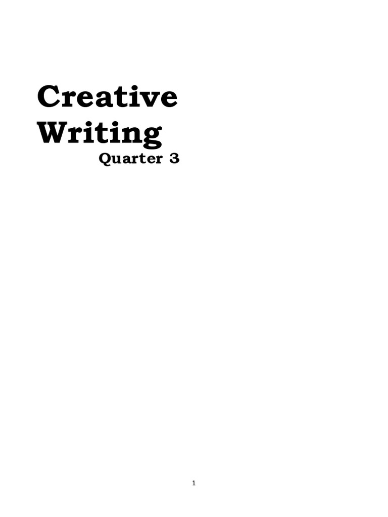 Creative Writing Quarter 3 | PDF | Metre (Poetry) | Poetry
