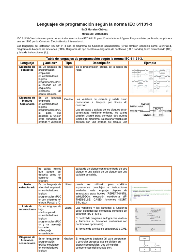 Lenguajes de programación según la norma IEC 61131-3 | PDF | Lenguaje ...