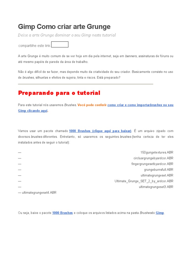 TUTORIAL Gimp Como Criar Arte Grunge | PDF | Pixel | Cor