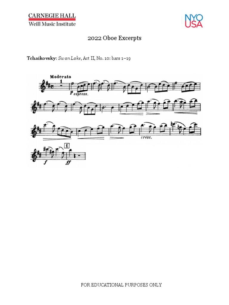 Oboe Excerpts | PDF