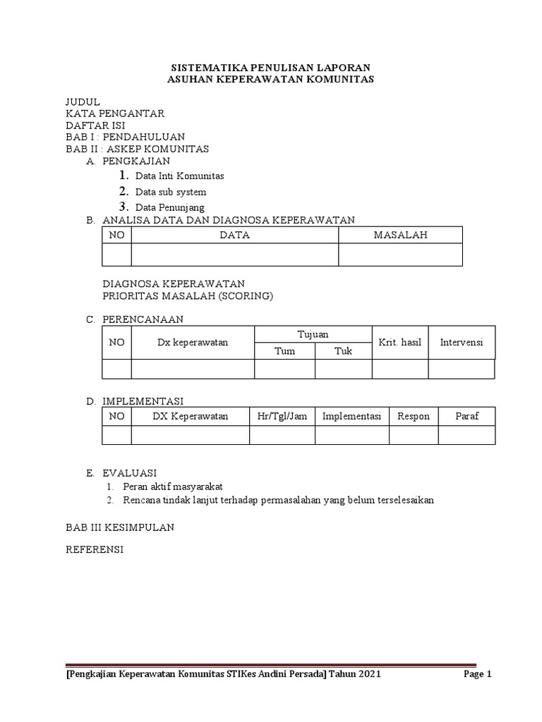 Format Pengkajian Asuhan Keperawatan Komunitas | PDF | Pengembangan Diri | Kesehatan Holistik