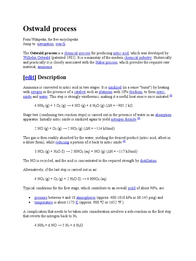 Overview of the Ostwald Process | PDF