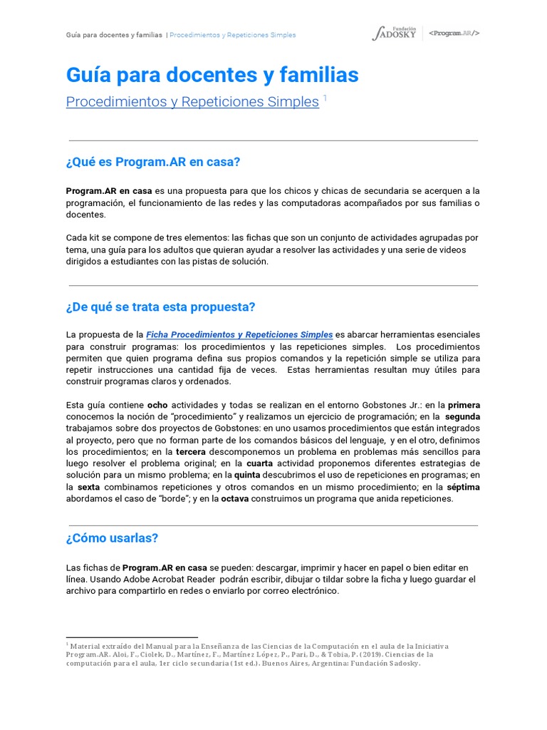 Guia 3 Procedimientos y Repeticiones Simples 1 | PDF | Programación de ...