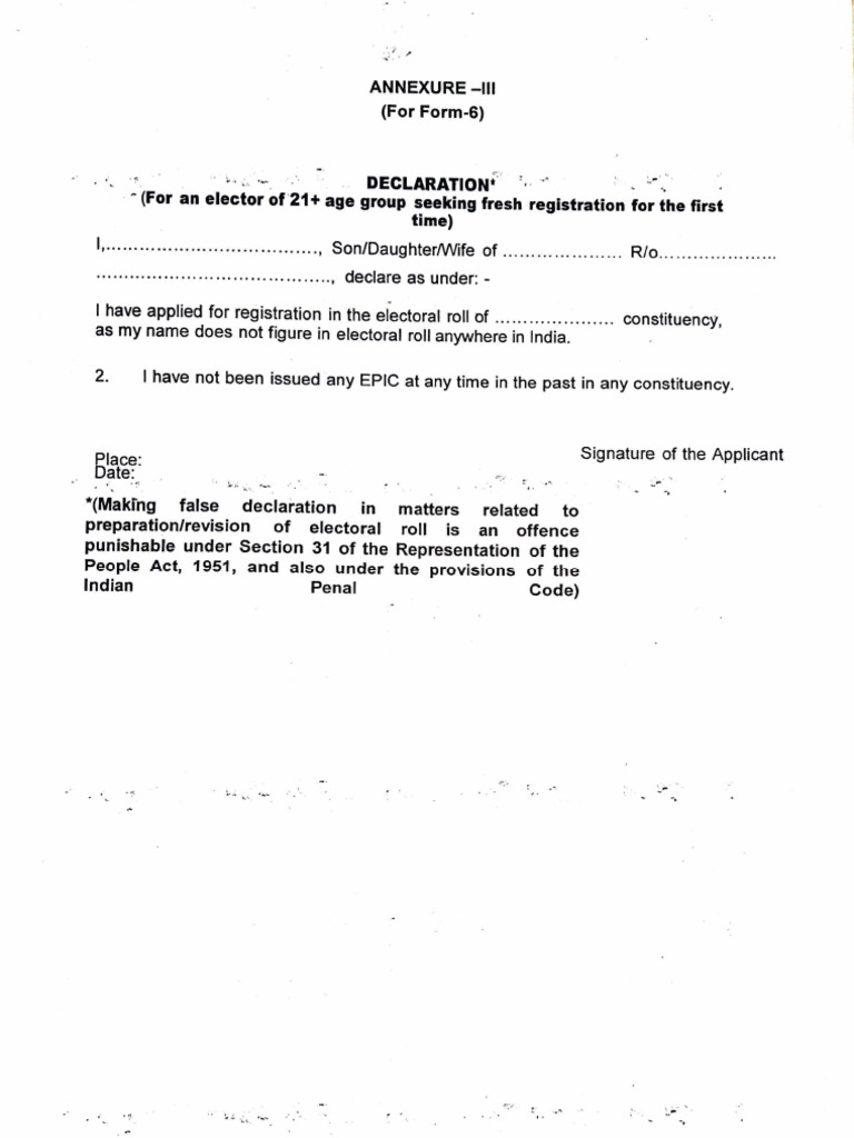 Annexure-3 Form-6 | PDF