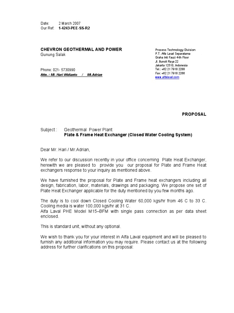 Proposal Chevron Unocal - Geothermal - M15 - Standard 020307 | PDF ...