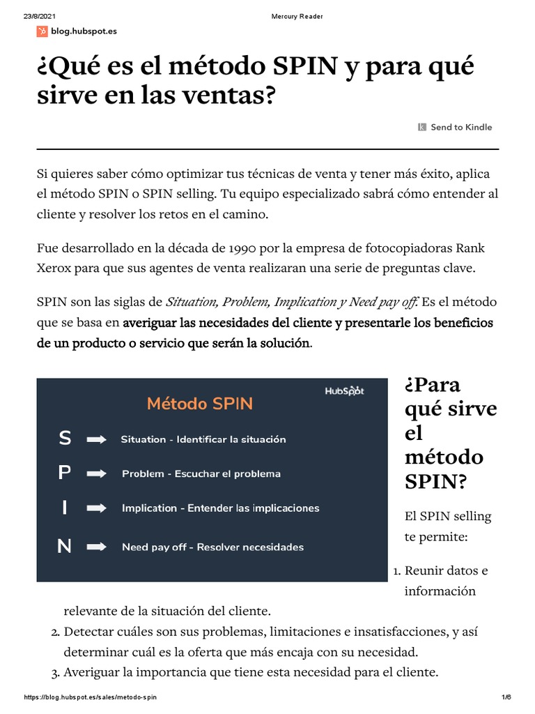 Método Spin | PDF | Cliente | Ventas