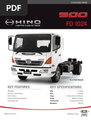 Hino 500 Specs