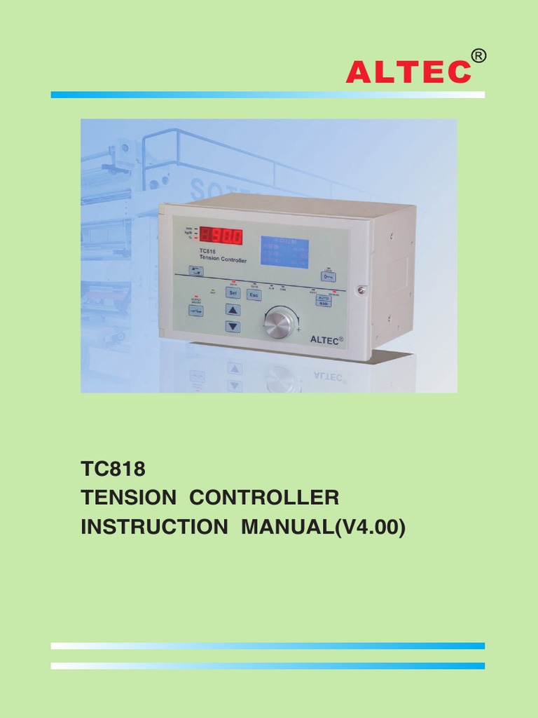 Altec: TC818 Tension Controller Instruction Manual (V4.00) | PDF | Parameter (Computer ...