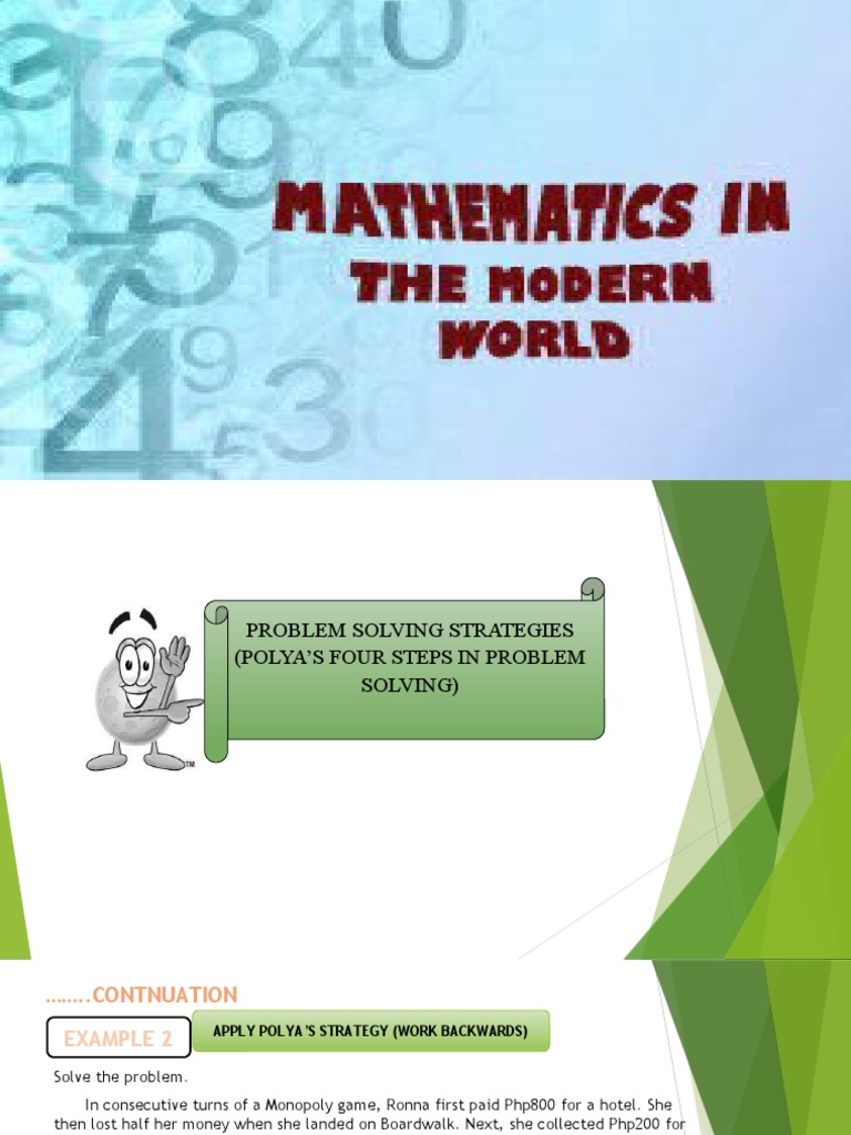 1.2problem Solving Strategies (Polya's Four Steps in Problem Solving ...