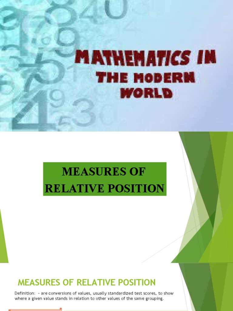 Measures of Relative Position | PDF | Standard Score | Percentile
