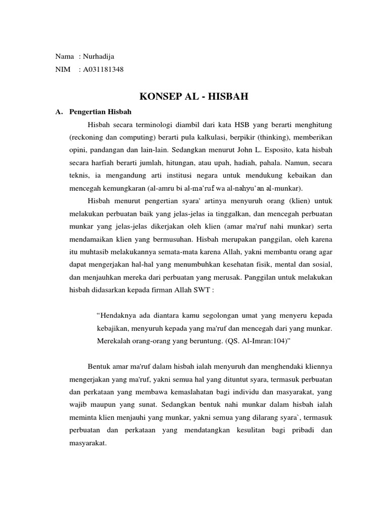 RMK Al Hisbah | PDF