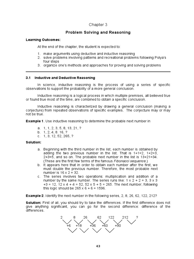 Learning Material 1 in MMW, Ch3 | PDF | Inductive Reasoning | Deductive Reasoning