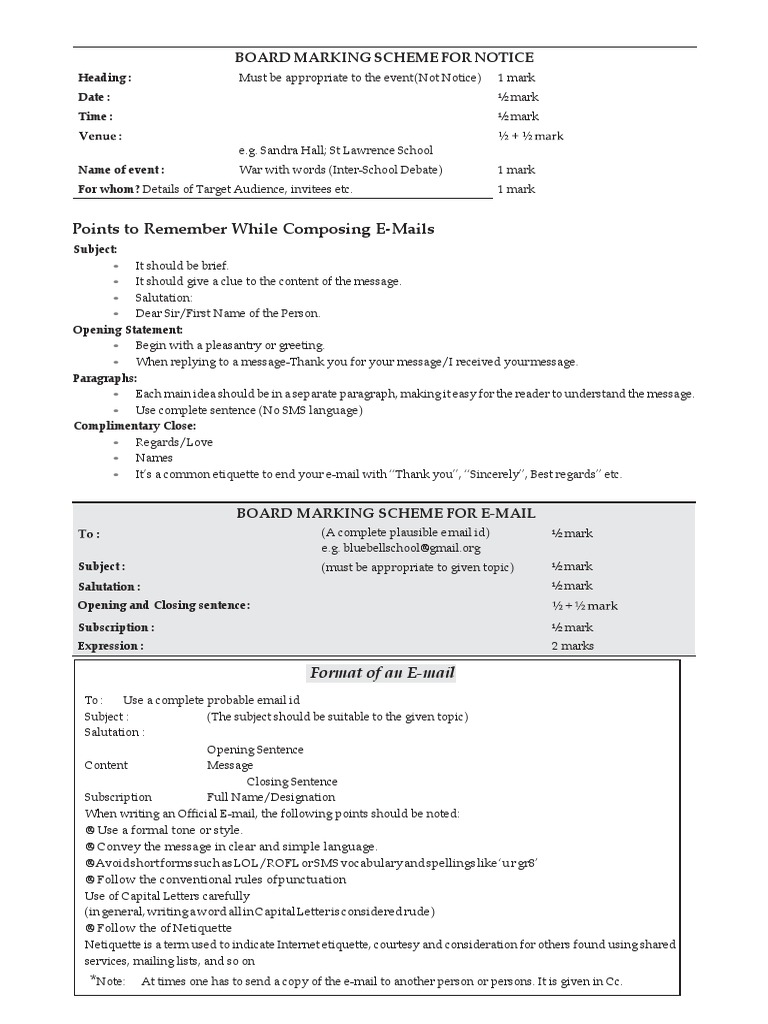 Email and Notice Questions | PDF | Human Communication | Communication