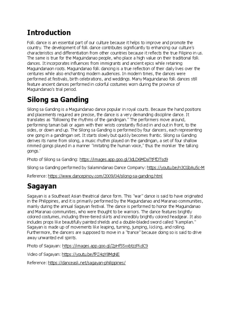 Maguindanao Traditional Dances Overview | PDF | Dances | Performing Arts