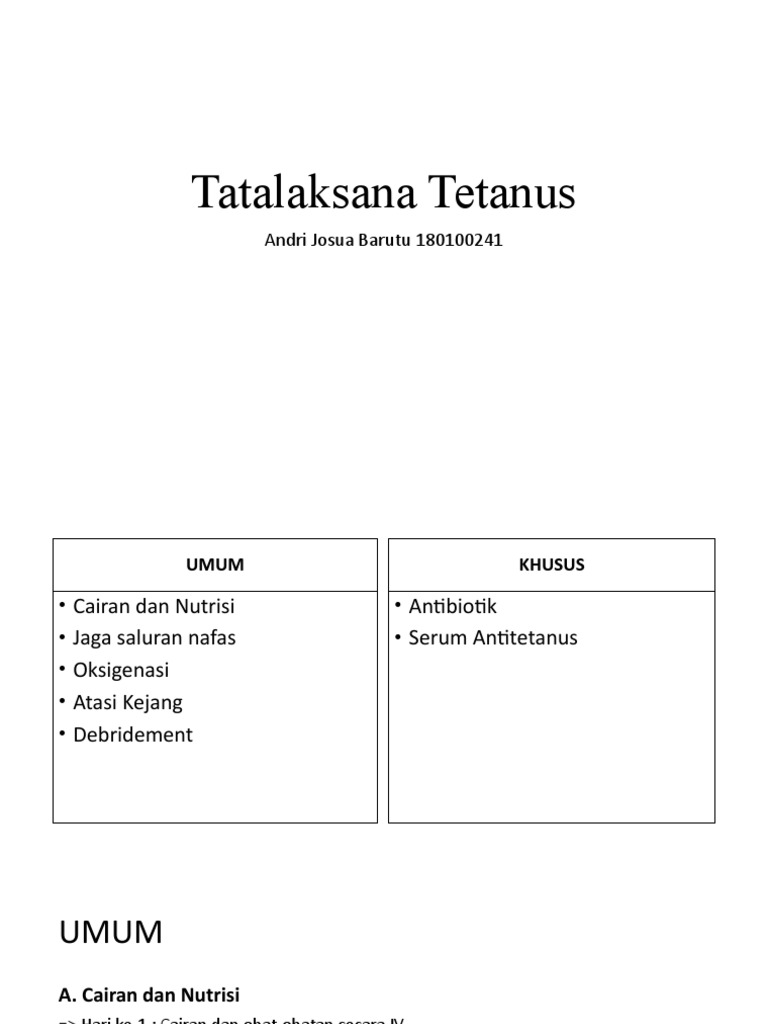 Tatalaksana Tetanus | PDF