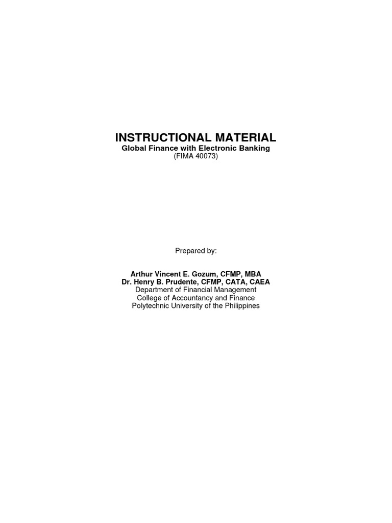 Completed Instructional Material Global Finance | PDF | Money | Gold ...