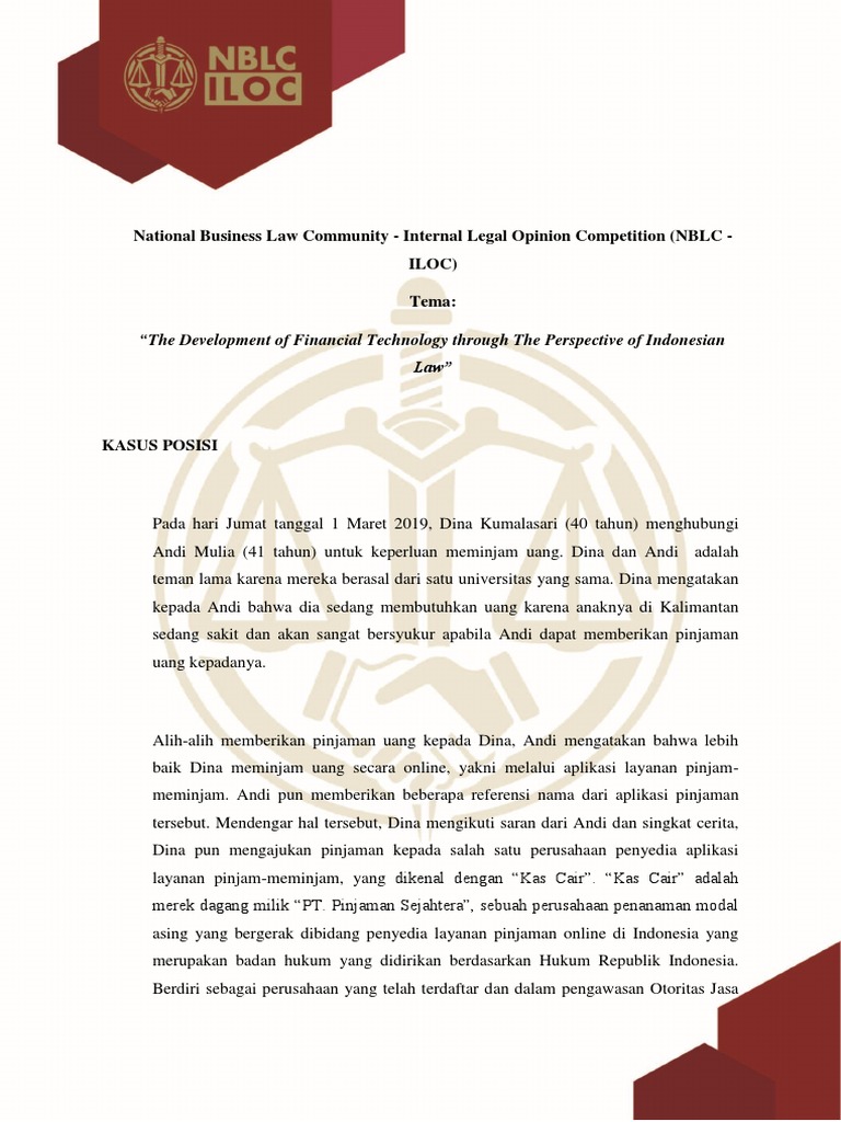 Contoh Kasus Posisi Legal Opinion | PDF