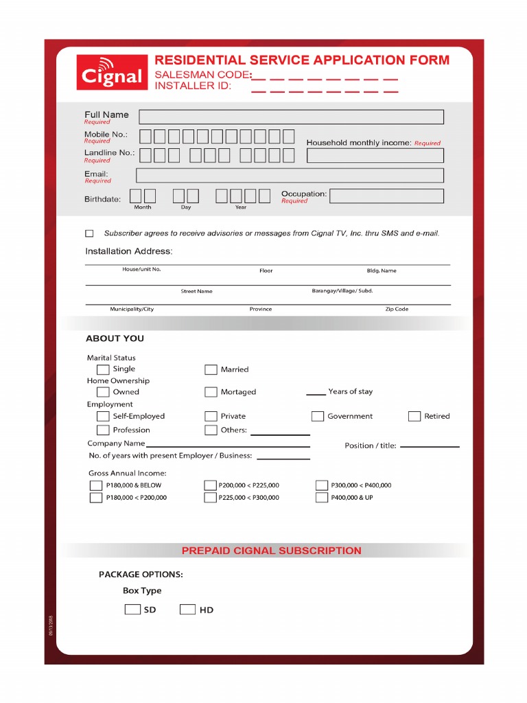 Service Application Form | PDF