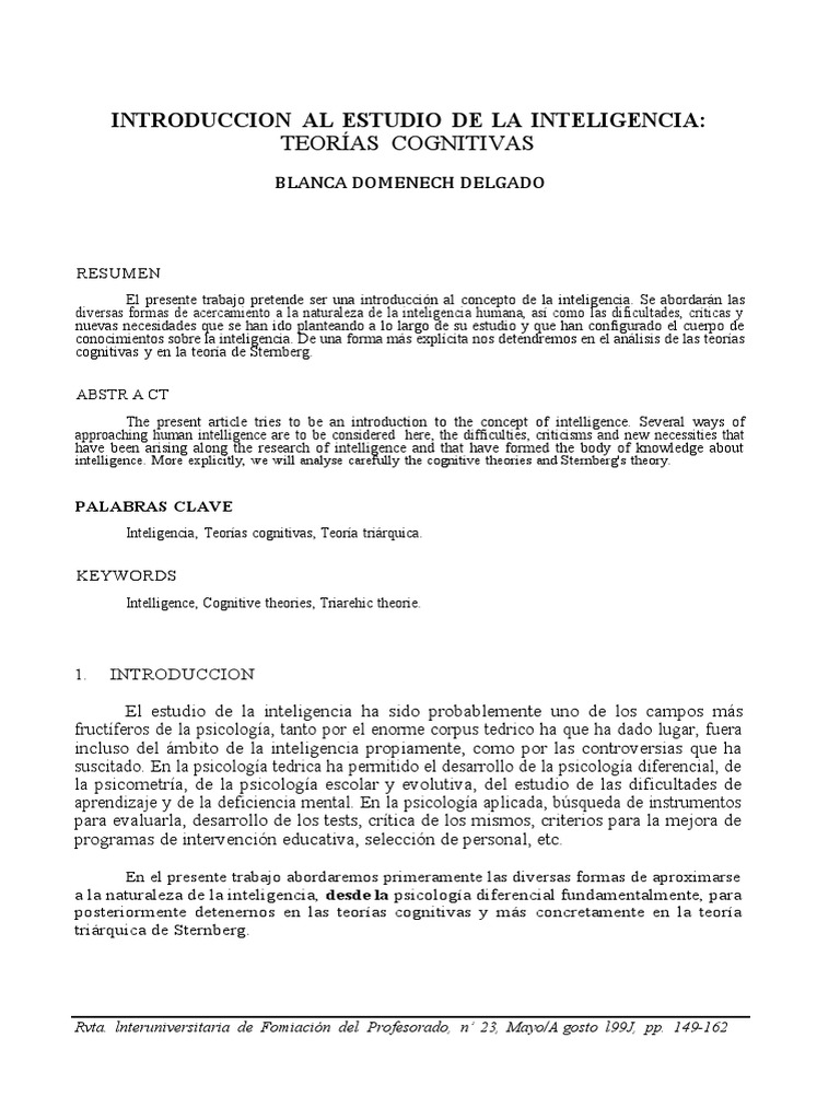 Dialnet IntroduccionAlEstudioDeLaInteligencia 117872 | PDF | Inteligencia | Cociente de inteligencia