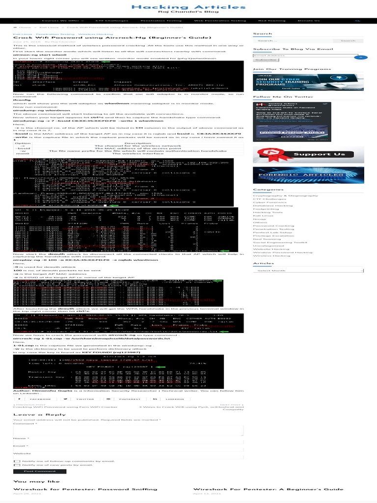 Crack Wifi Password Using Aircrack-Ng (Beginner's Guide) | PDF ...